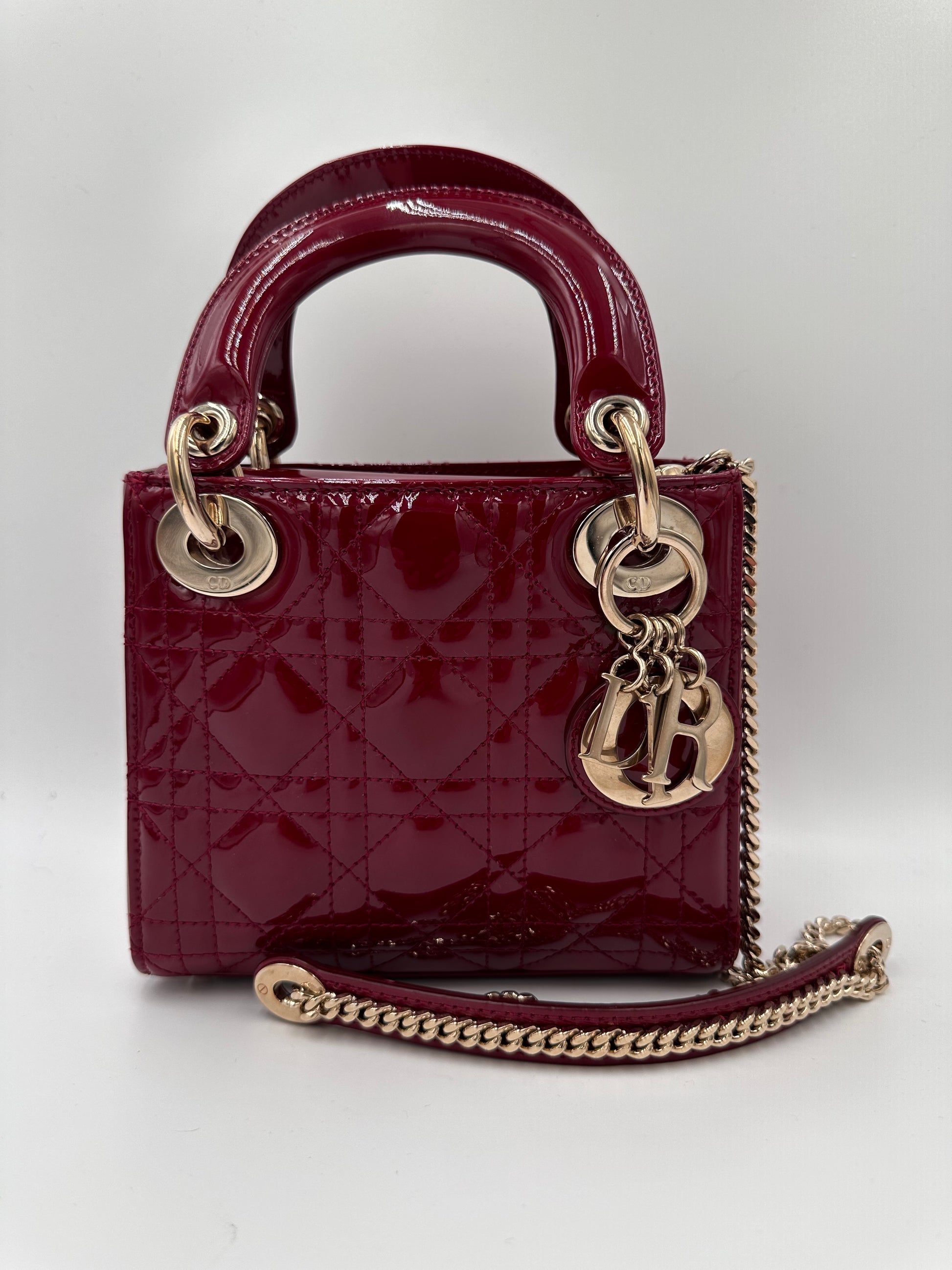 DIOR MINI LADY DIOR PATENT LEATHER RED – FancyFairy | Second Hand ...