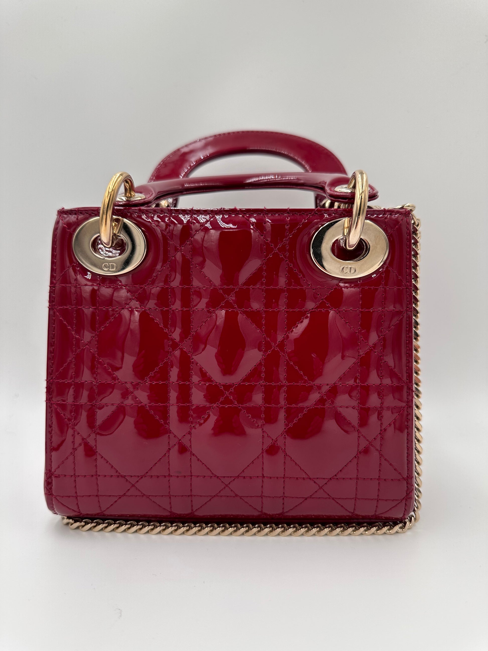 DIOR MINI LADY DIOR PATENT LEATHER RED – FancyFairy | Second Hand ...