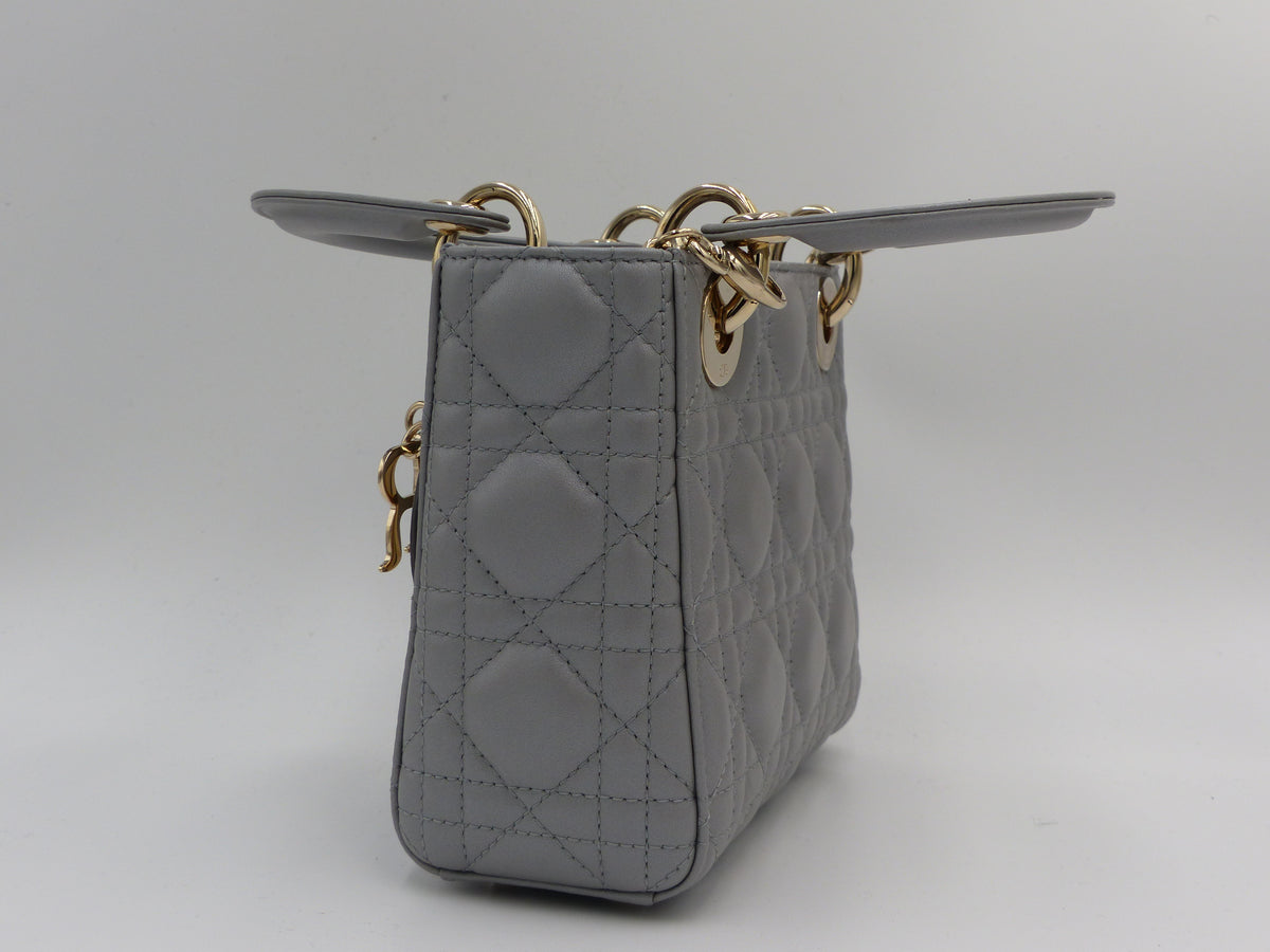 CHRISTIAN DIOR MINI LADY DIOR LIGHT GREY