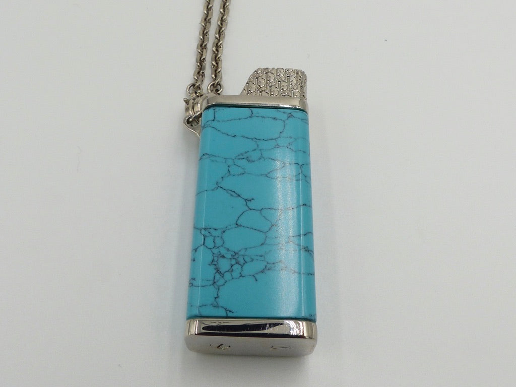 DIOR TURQUOISE DIAMOND LIGHTER CASE